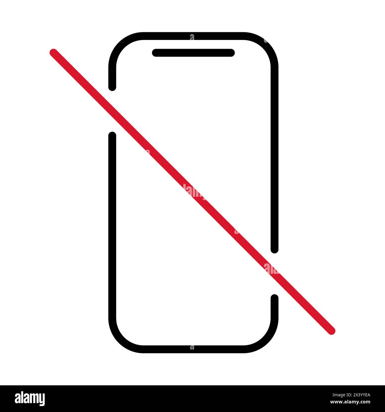 Mobile forbidden icon, no use phone sign, ban smartphone label vector ...