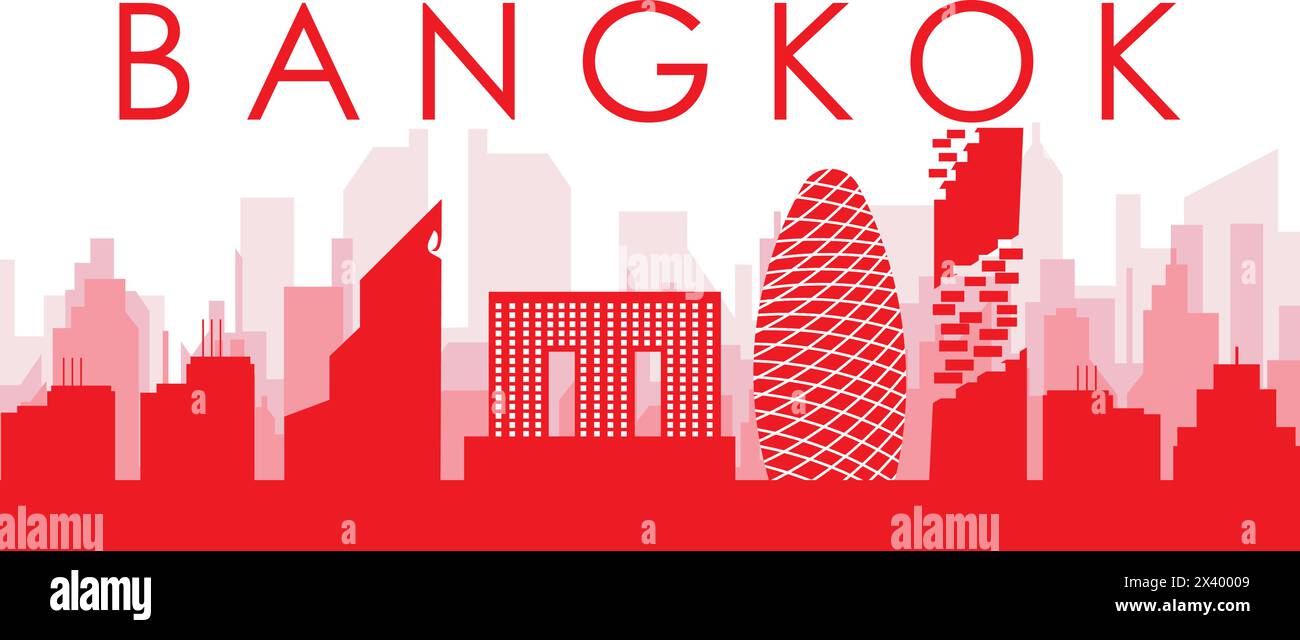 Bangkok skyline black white vector hi-res stock photography and images ...