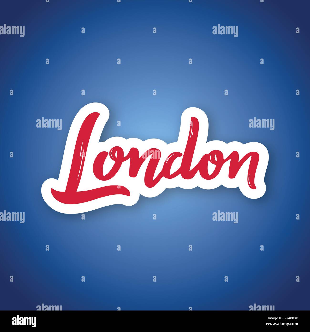 London - hand drawn name of Great Britain. Sticker with lettering in ...