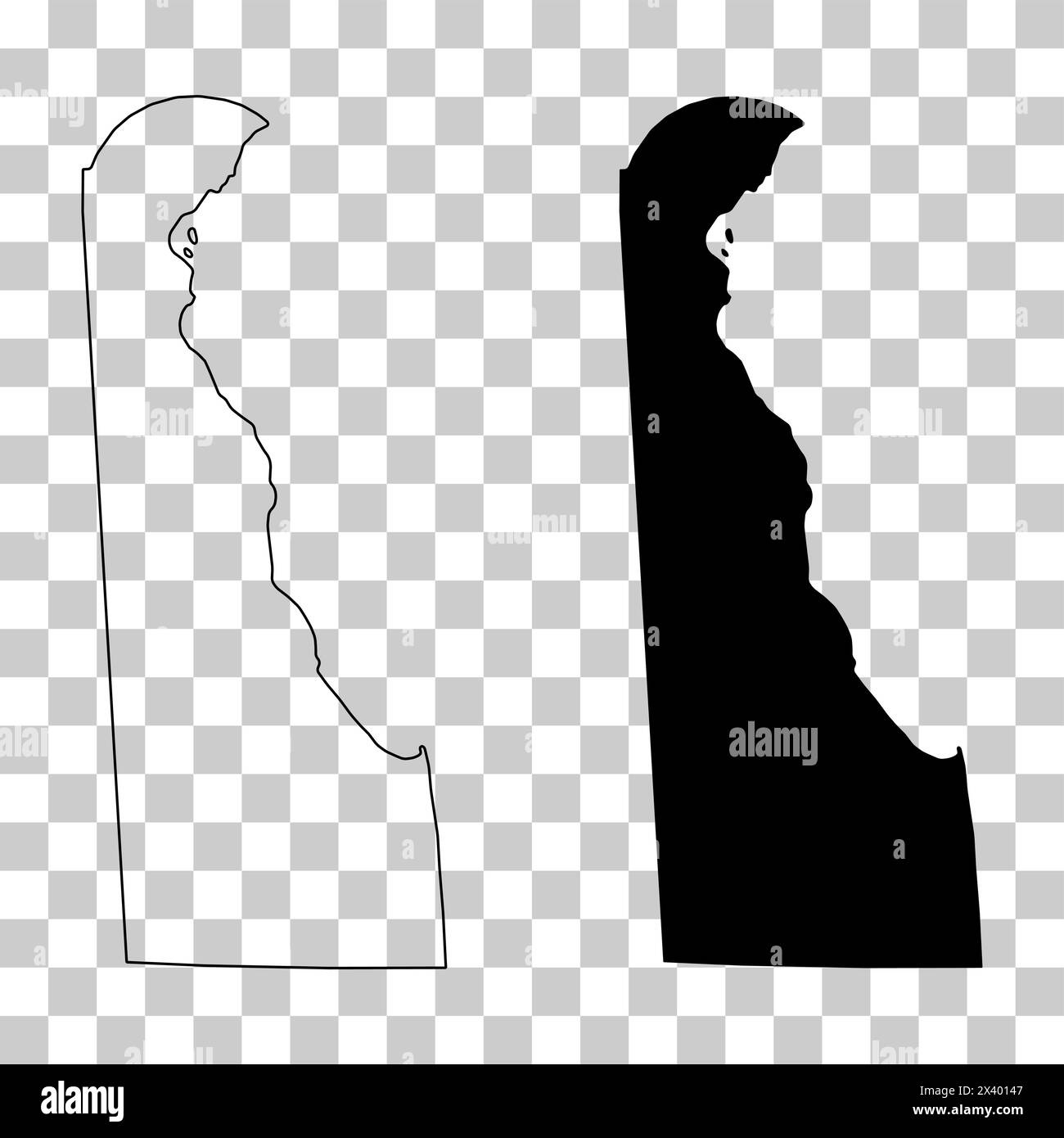 Set of Delaware map, united states of america. Flat concept icon vector ...