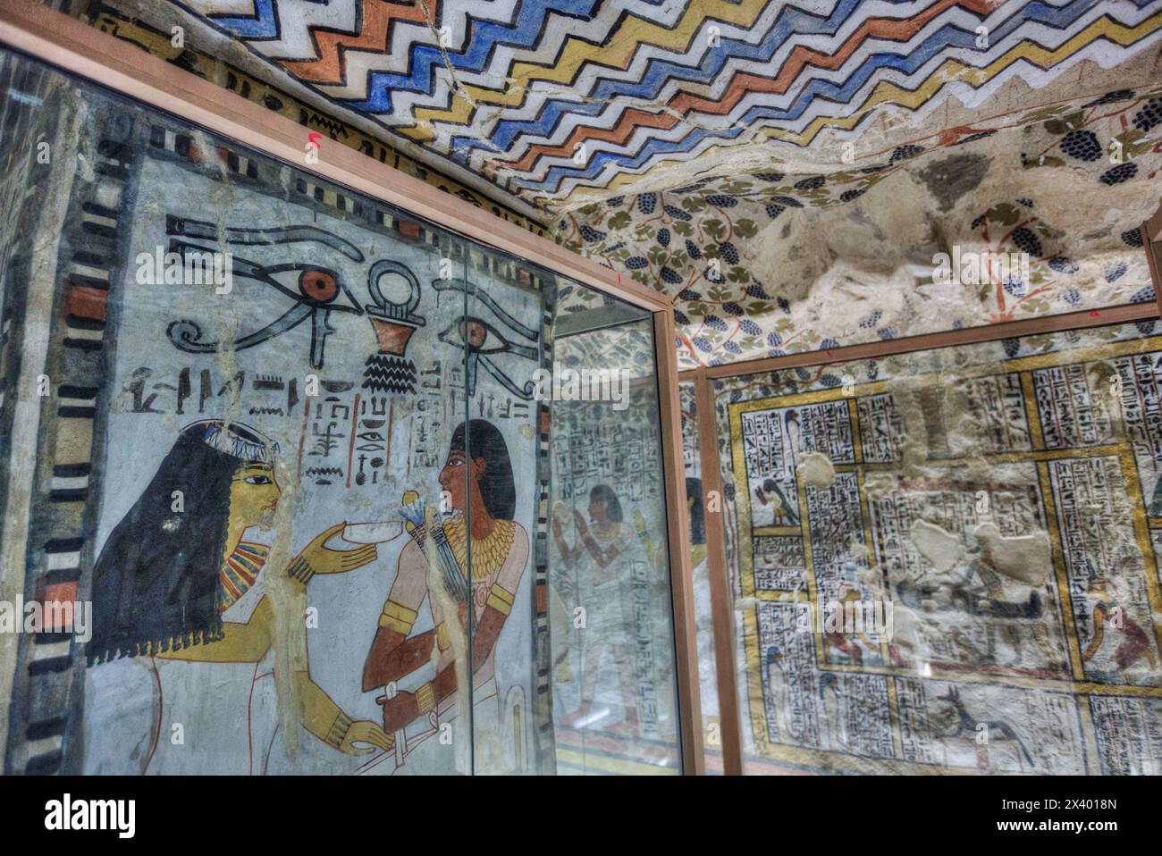 Image of of Sennefer (right), Tomb of Sennefer, TT96, Tombs of the ...