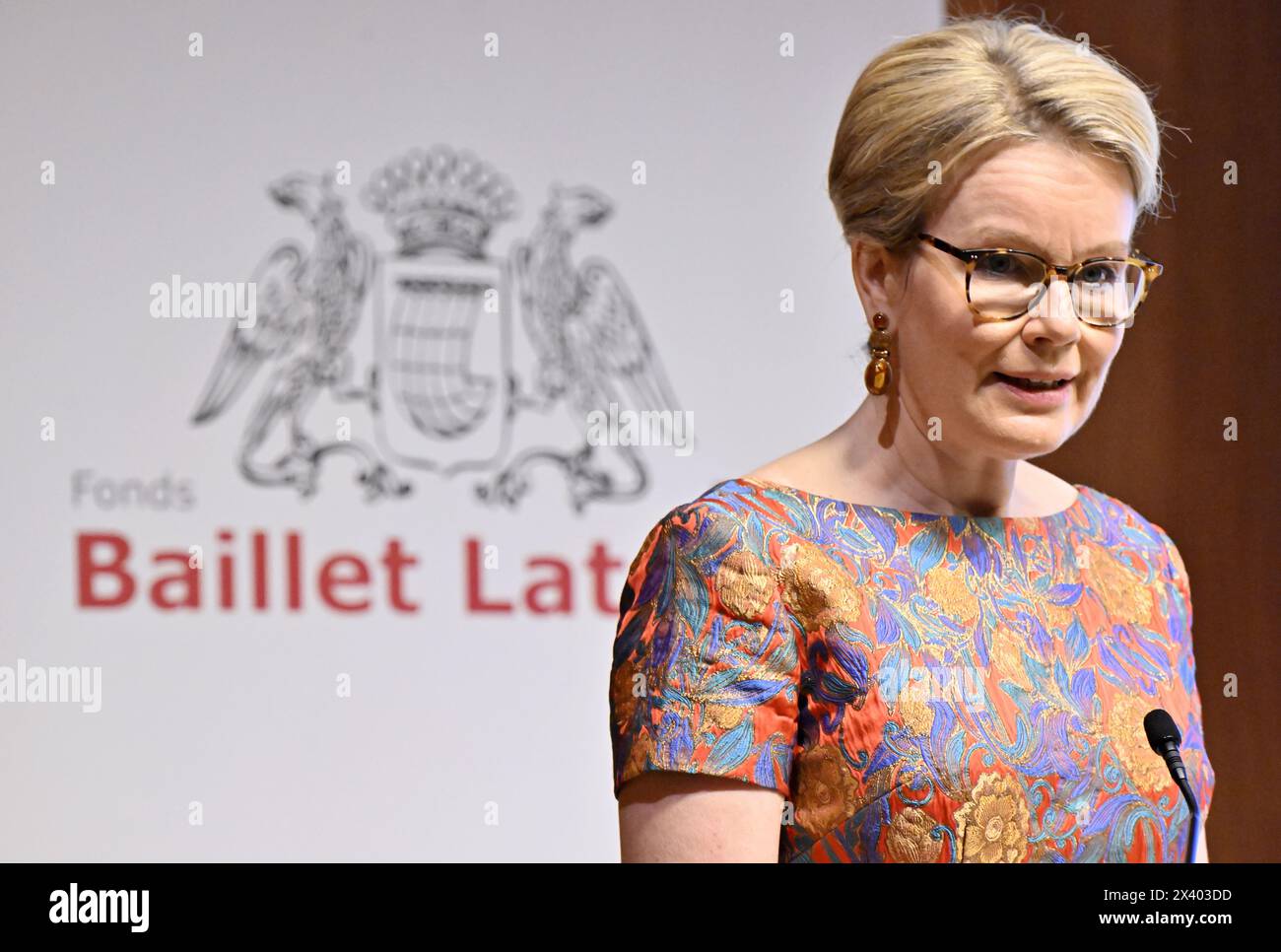 Brussels, Belgium. 29th Apr, 2024. Queen Mathilde of Belgium pictured ...
