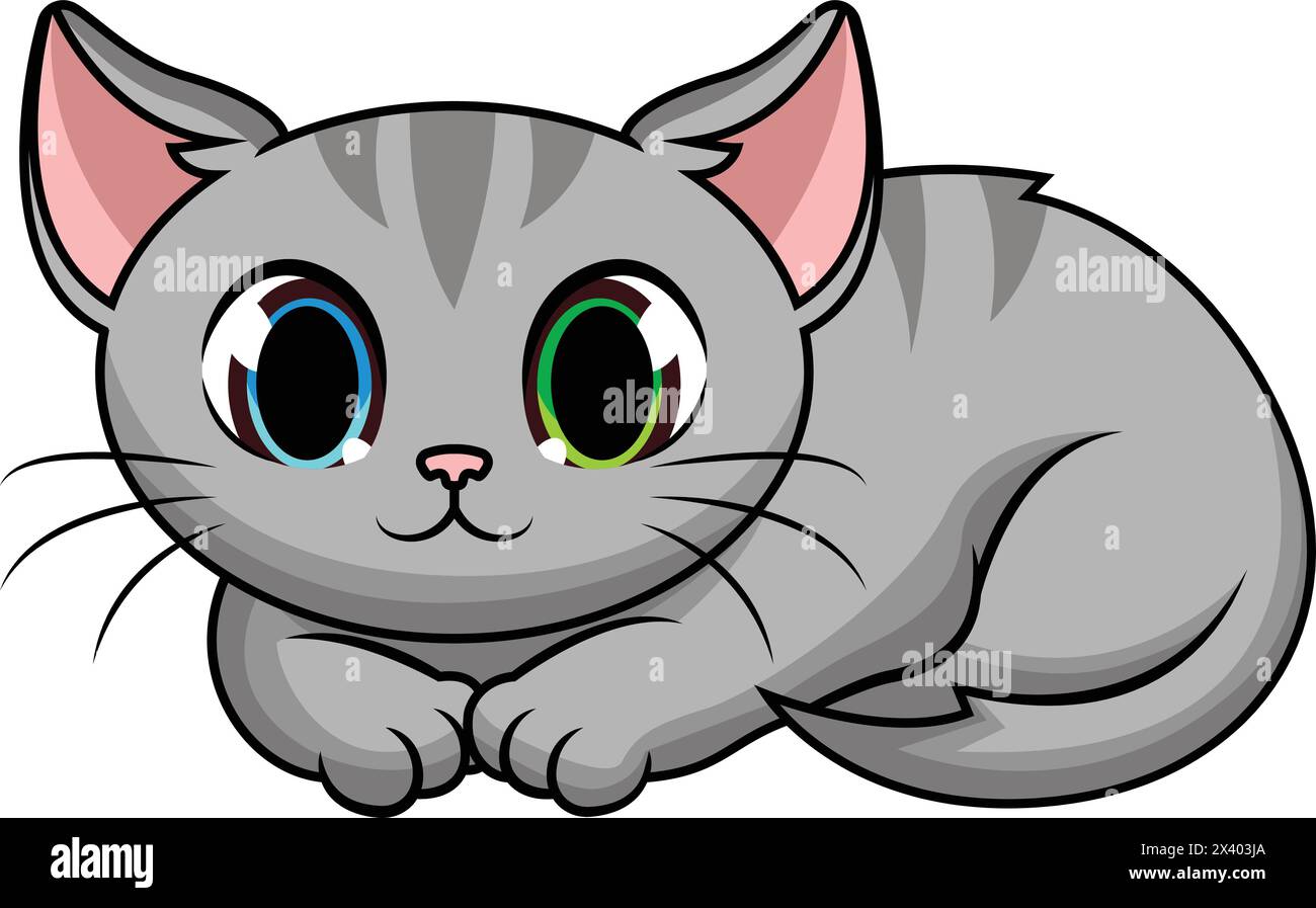 Curled up cat vector cartoon clip art Stock Vector Image & Art - Alamy
