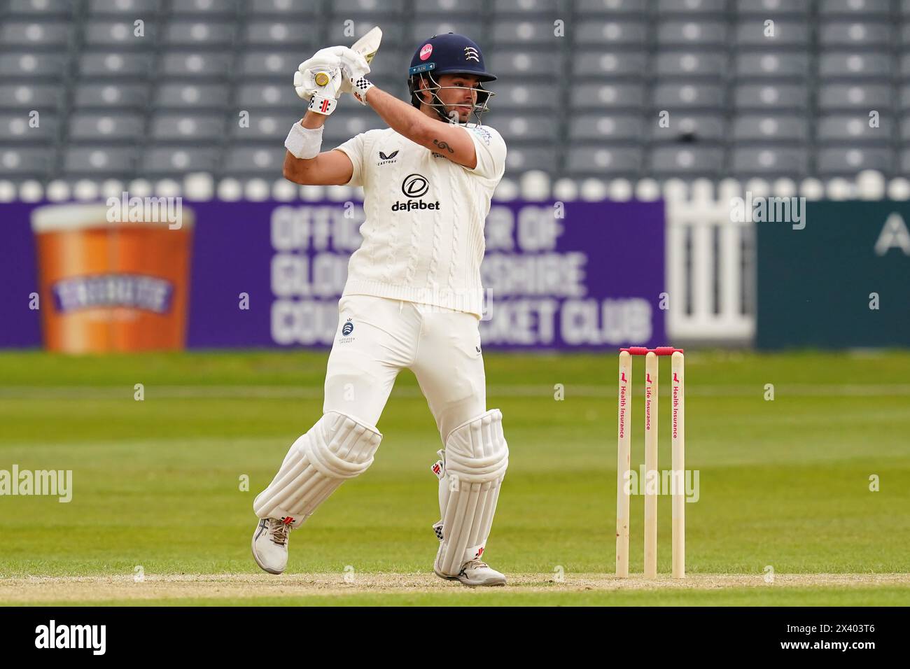 Bristol, UK, 29 April 2024. Middlesex's Max Holden batting during the ...