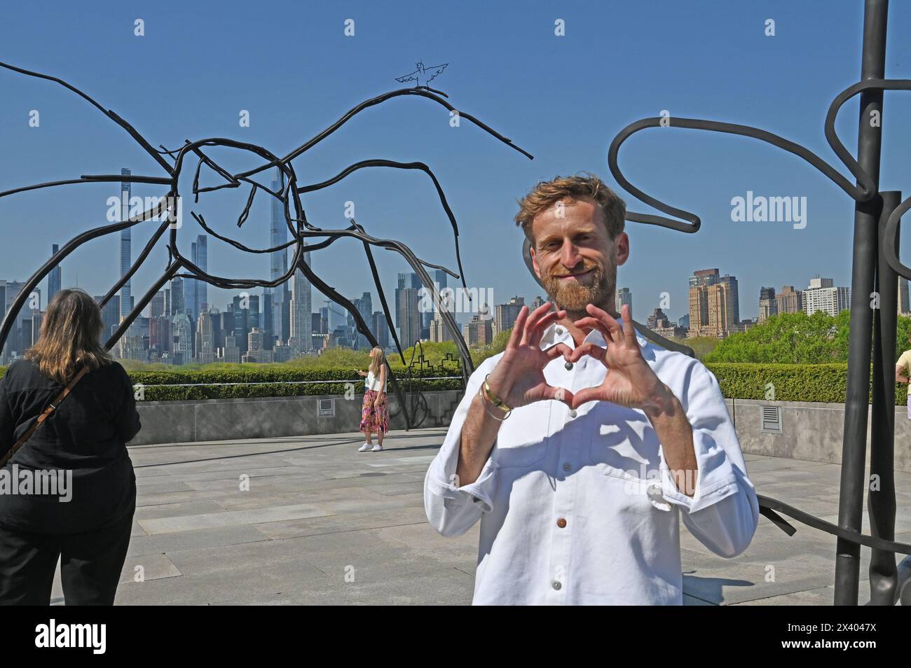Artist Petrit Halilaj Abetare poses in front of one of his installations at the press preview ...