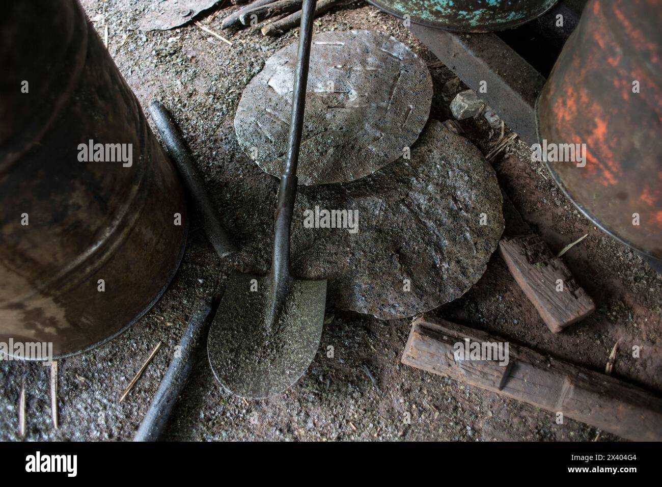 Cocaine, plantation and preparation of cocaine, Colombia, drug Stock ...