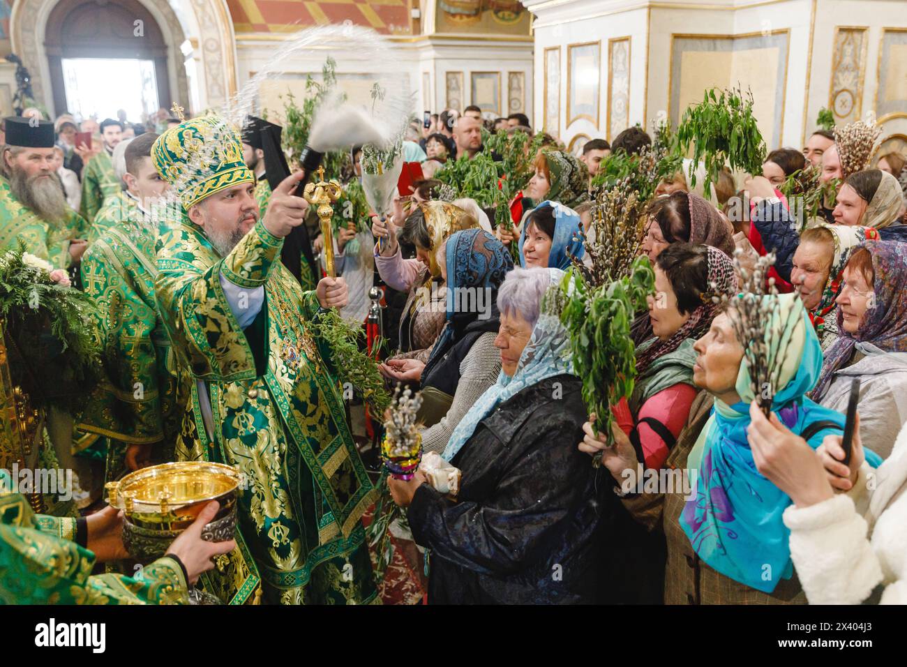 Kyiv, Ukraine. 28th Apr, 2024. Priests and devotees of The Orthodox ...
