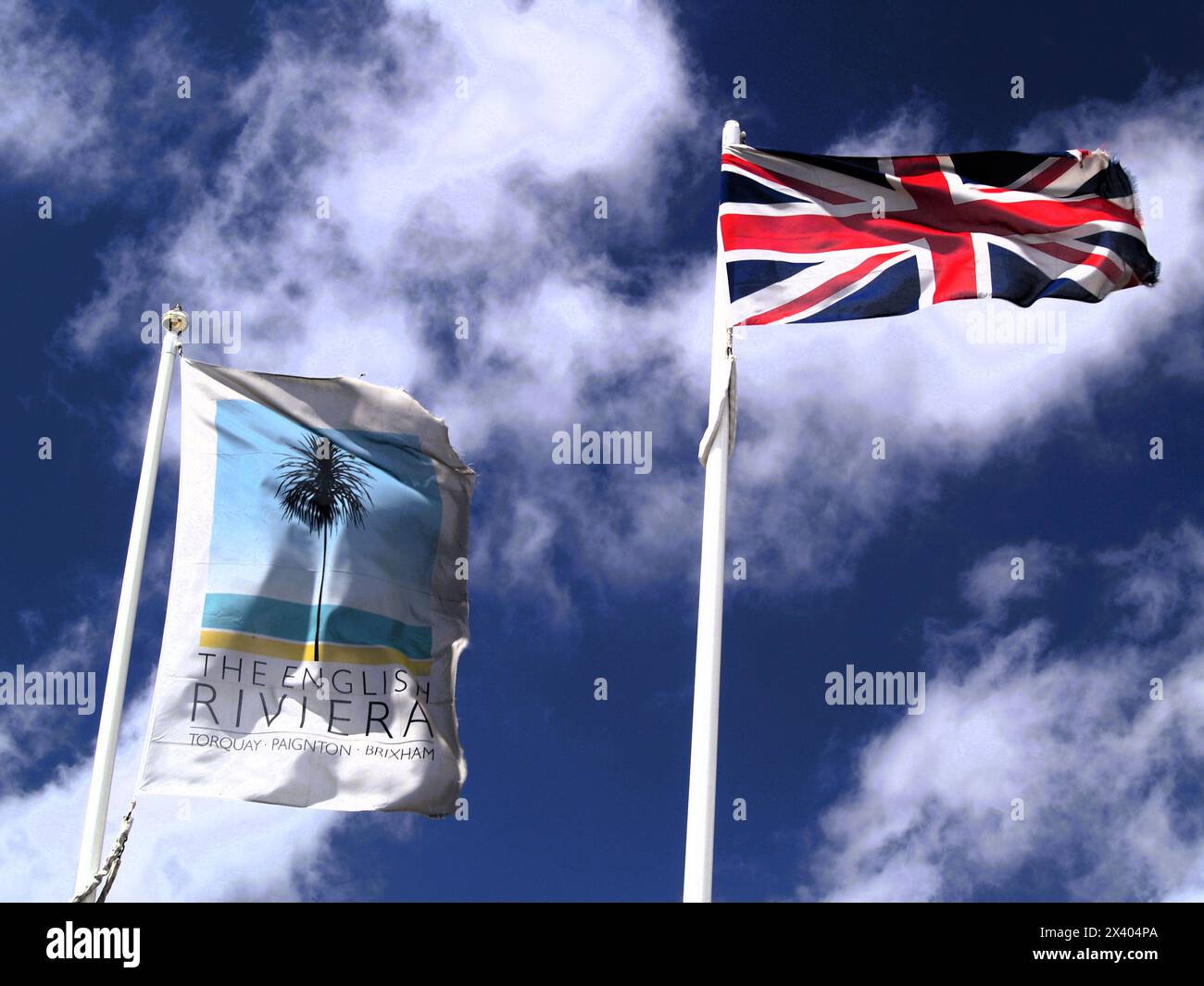 Flags of "Torbay" South Devon known as the "English Riviera" because of ...