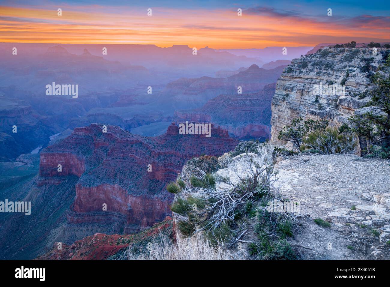 Sunrise at Grand Canyon National Park. View from Hopi Point. Arizona ...