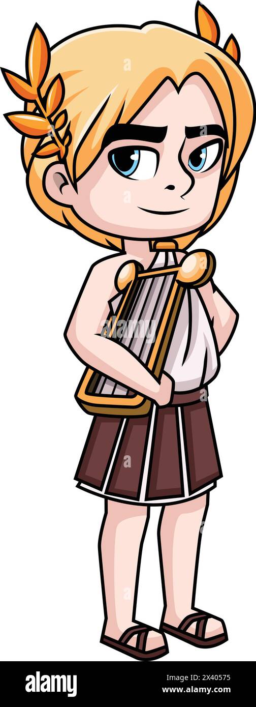 Greek god apollo cartoon illustration hi-res stock photography and ...