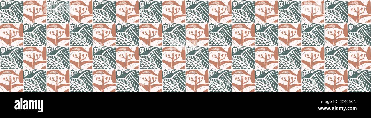 Modern vector border with pretty pressed floral drawing motifs ...