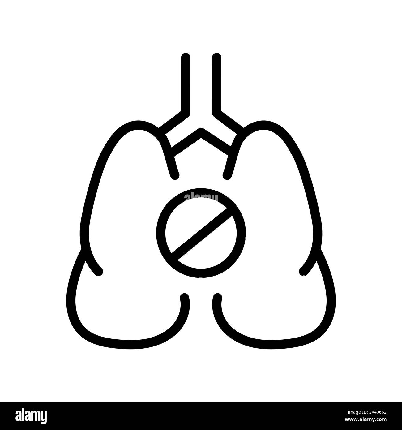 Bronchodilators line black icon. Medicines to reduce heartburn. Sign ...