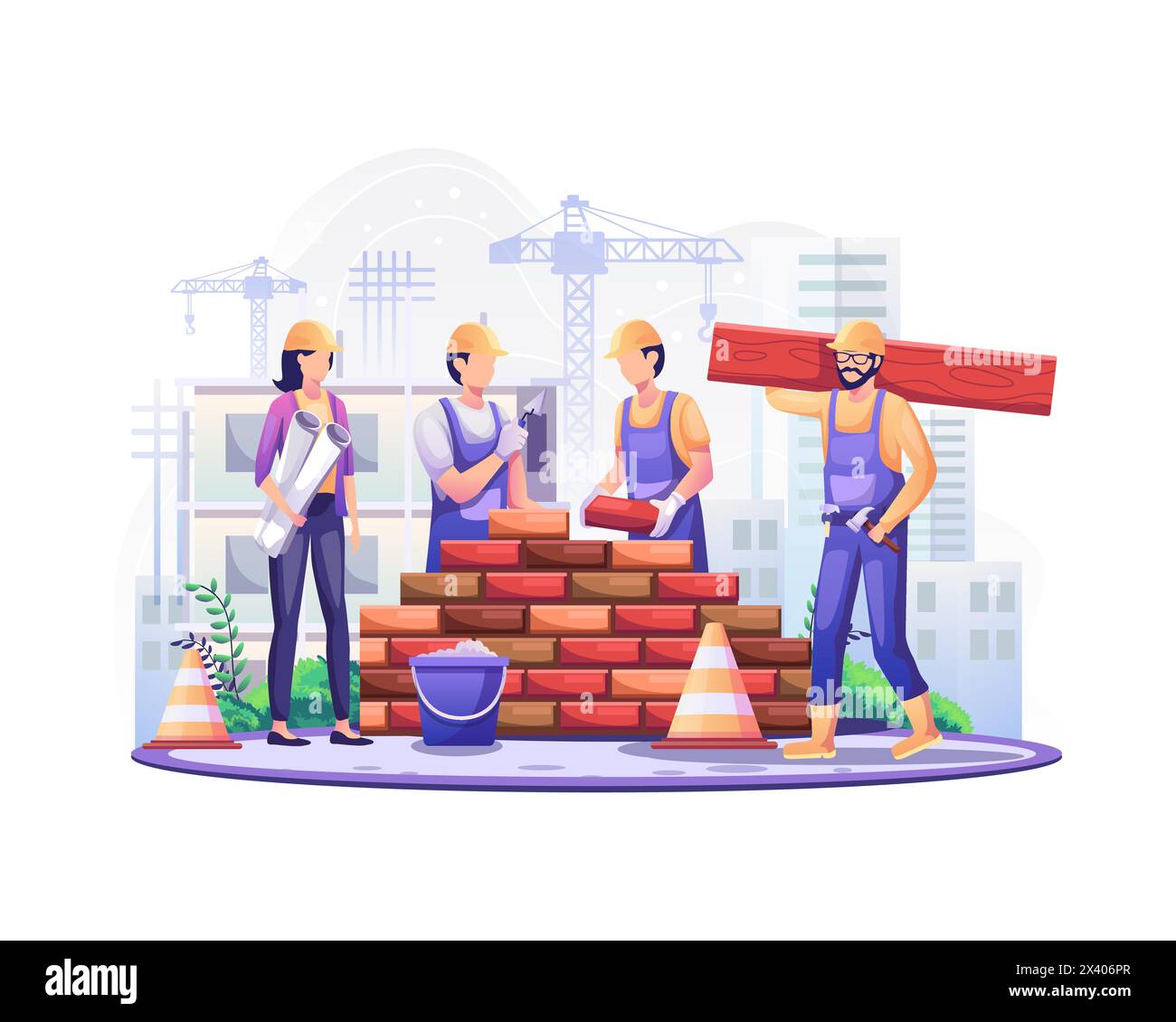 Cartoon illustration people working different Cut Out Stock Images ...