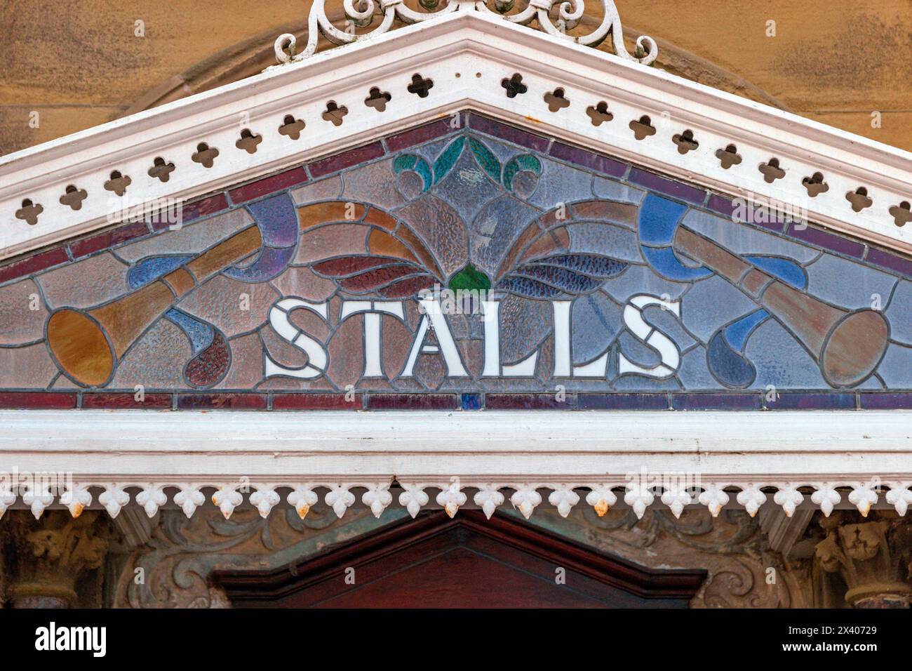 Stalls sign at the Grand Theatre, Blackpool Stock Photo - Alamy