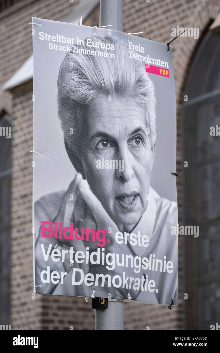 FDP election posters for the European elections on 9 June 2024 in the ...