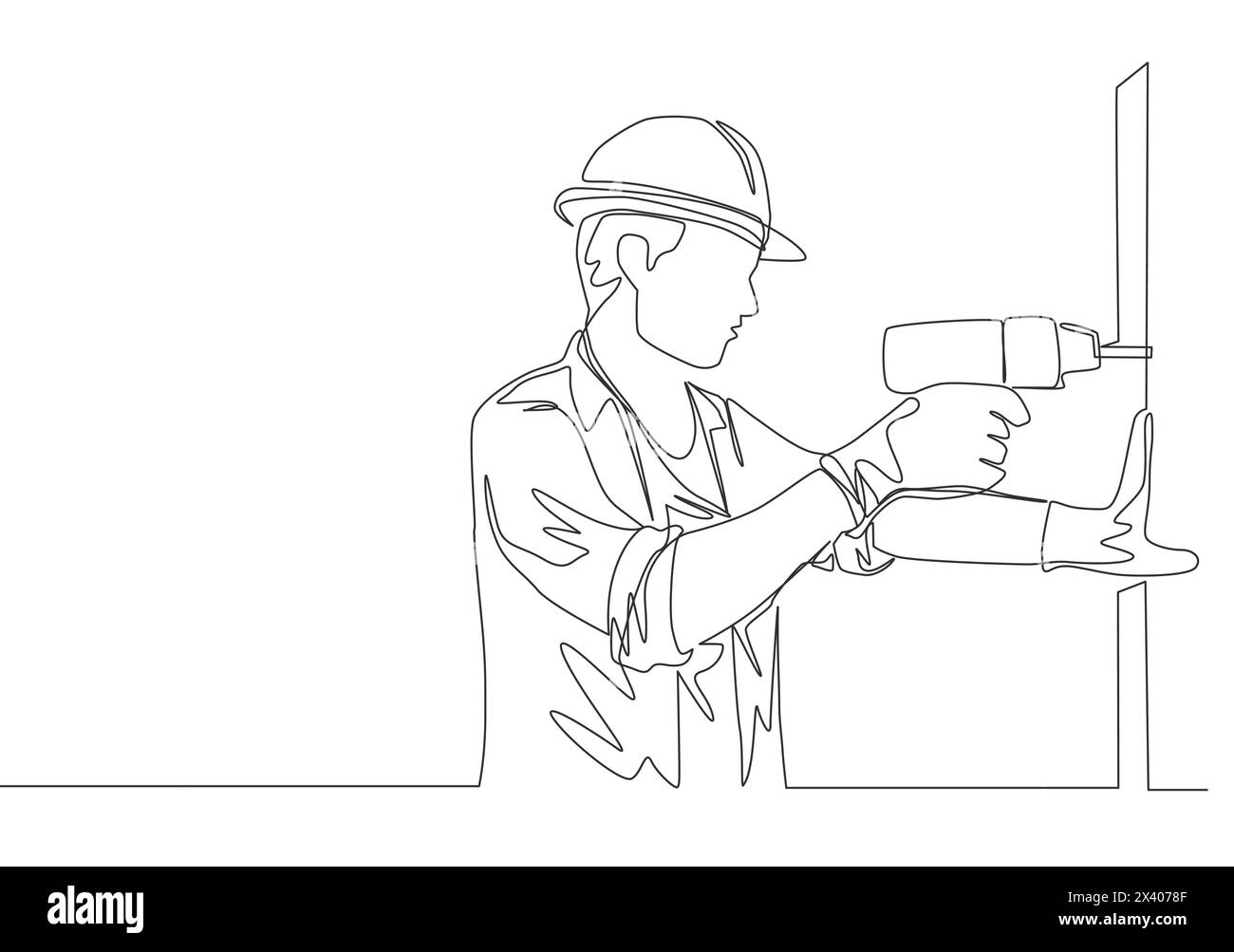 Industrial concept man worker using Stock Vector Images - Alamy