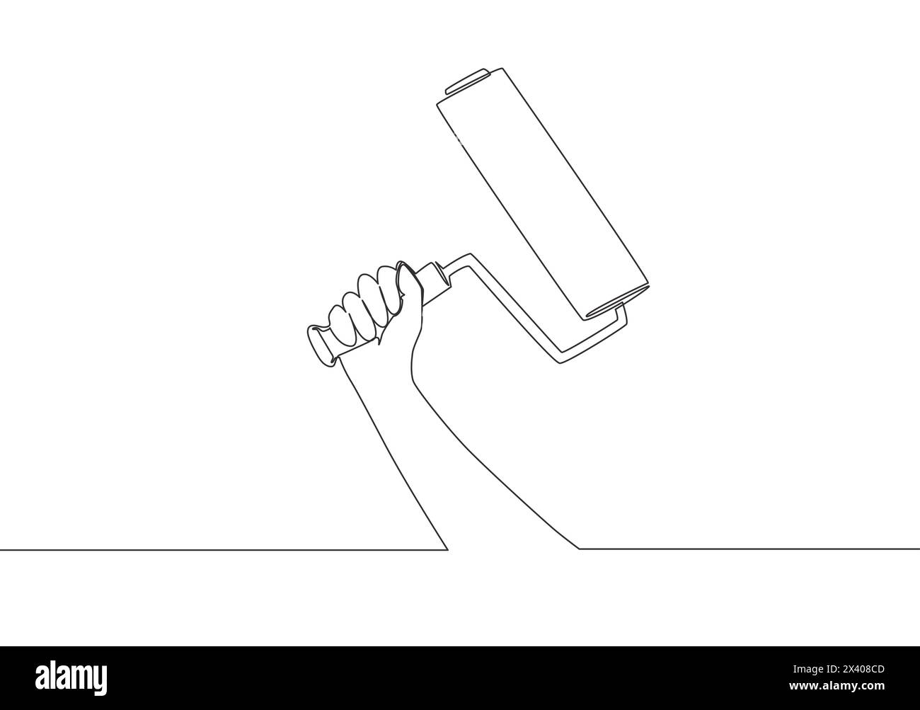 Hand holding roll painter Stock Vector Images - Alamy