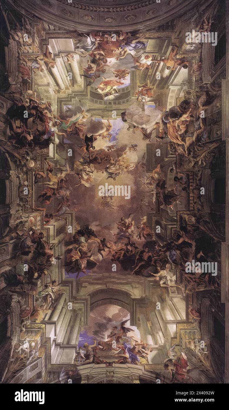 POZZO, Andrea (b. 1642, Trento, d. 1709, Wien) The Apotheose of S. Ignazio 1688-90 Fresco San ...
