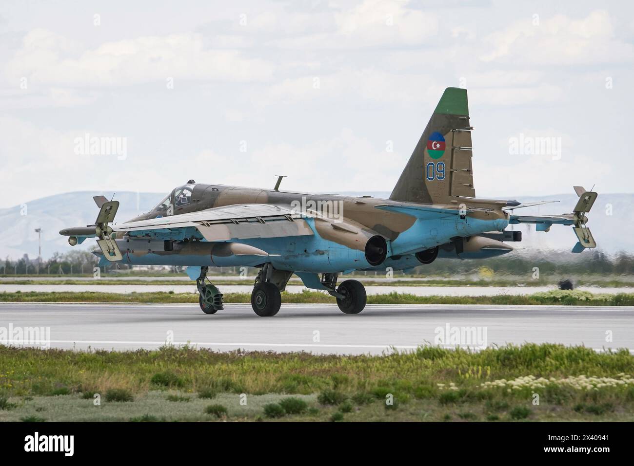 KONYA, TURKIYE - MAY 09, 2023: Azerbaijani Air Force Sukhoi Su-25BM ...