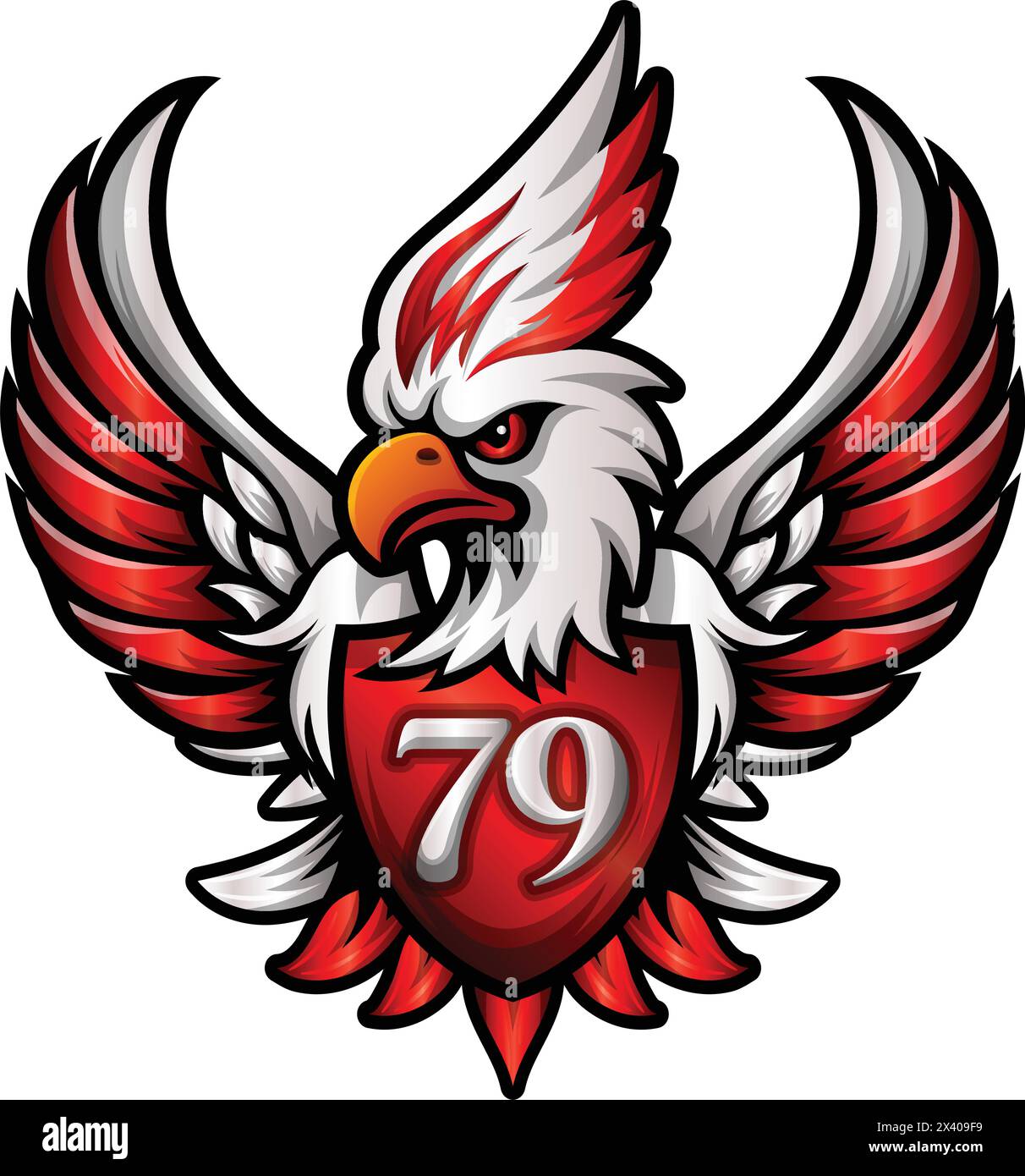 79th indonesian mascot logo with eagle or garuda vector illustration ...