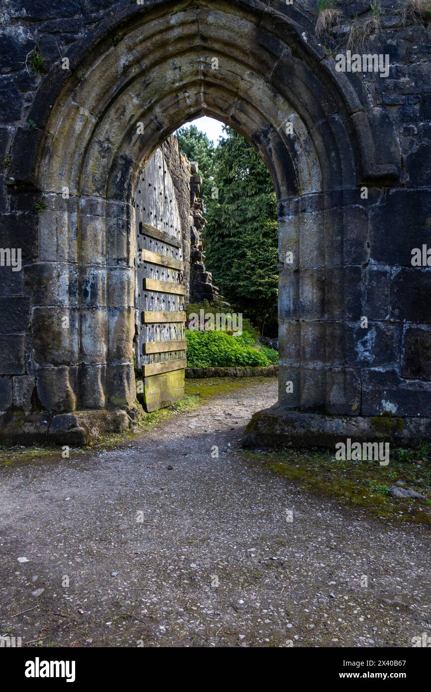 Medieval Arched Doorway in Whalley Abbey in Whalley, Lancashire ...