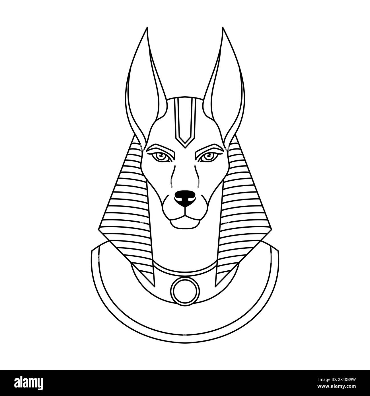 Anubis the god of ancient Egypt. Line art icon on white background ...