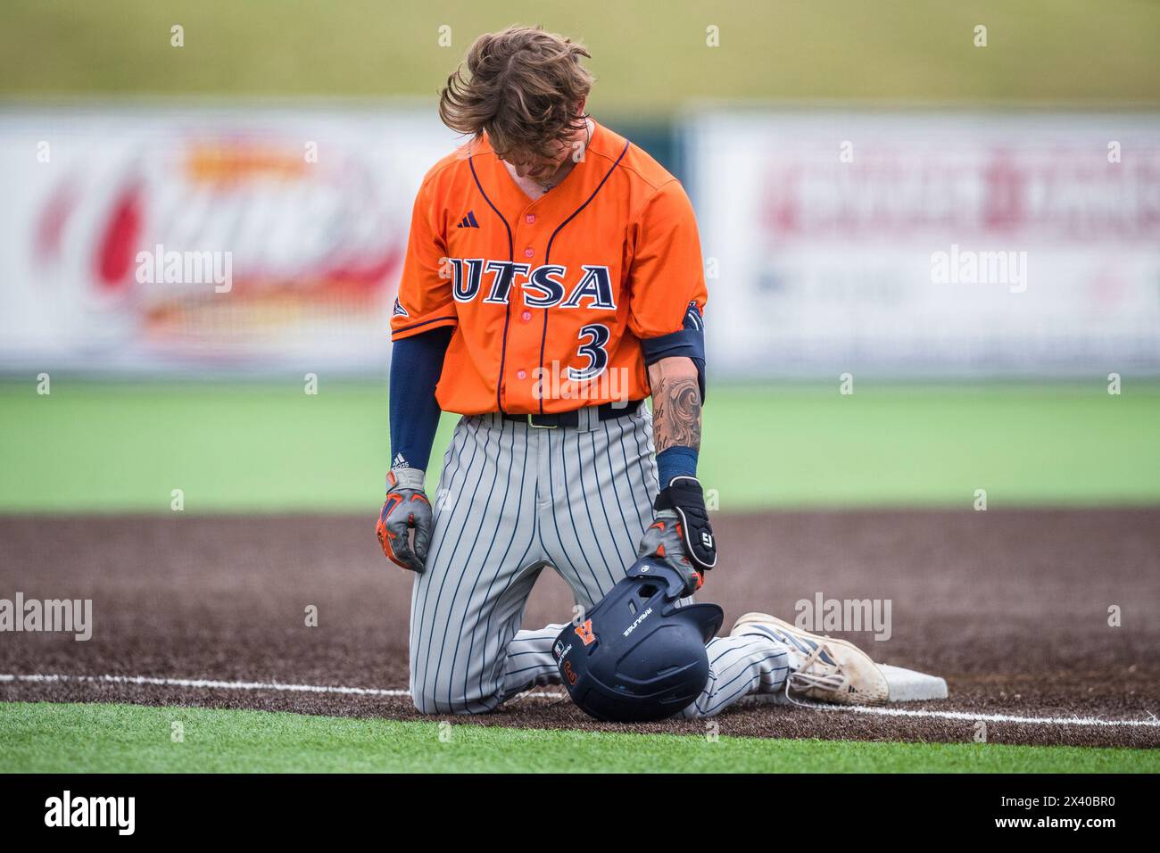 Houston, Texas, USA. 28th Apr, 2024. UTSA Roadrunners outfielder Mason ...
