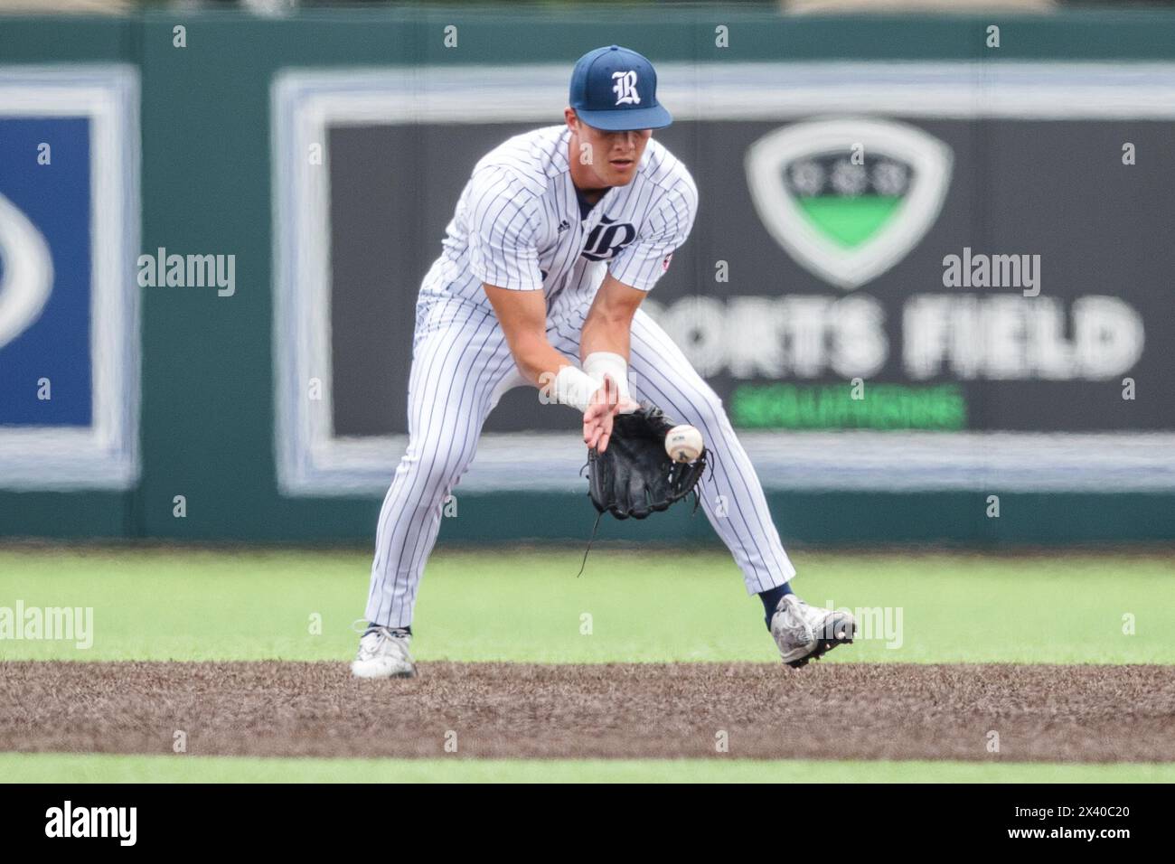Houston, Texas, USA. 28th Apr, 2024. Rice Owls second baseman Pierce ...