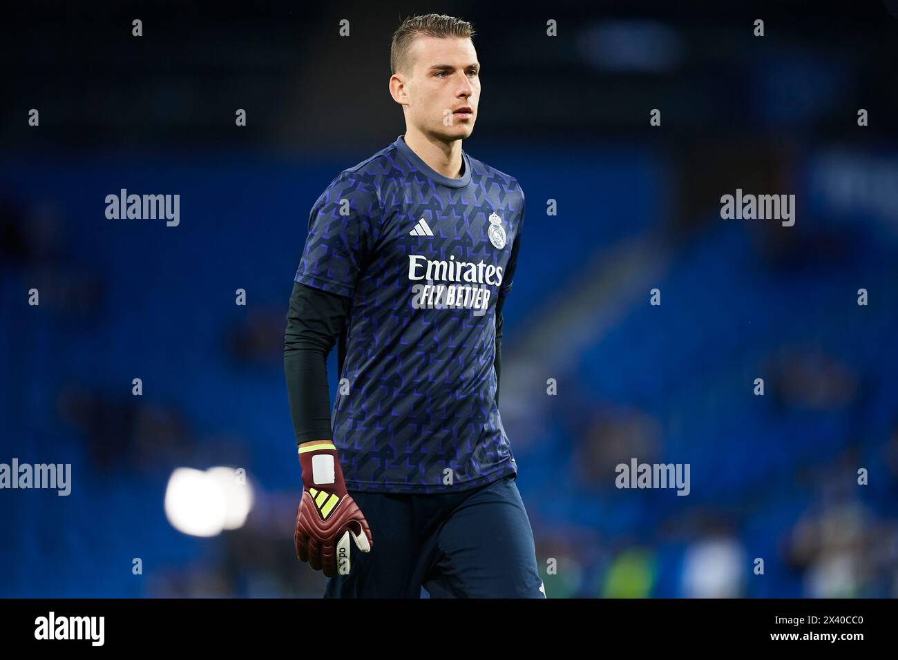 Andriy Lunin of Real Madrid CF looks on during the LaLiga EA Sports ...