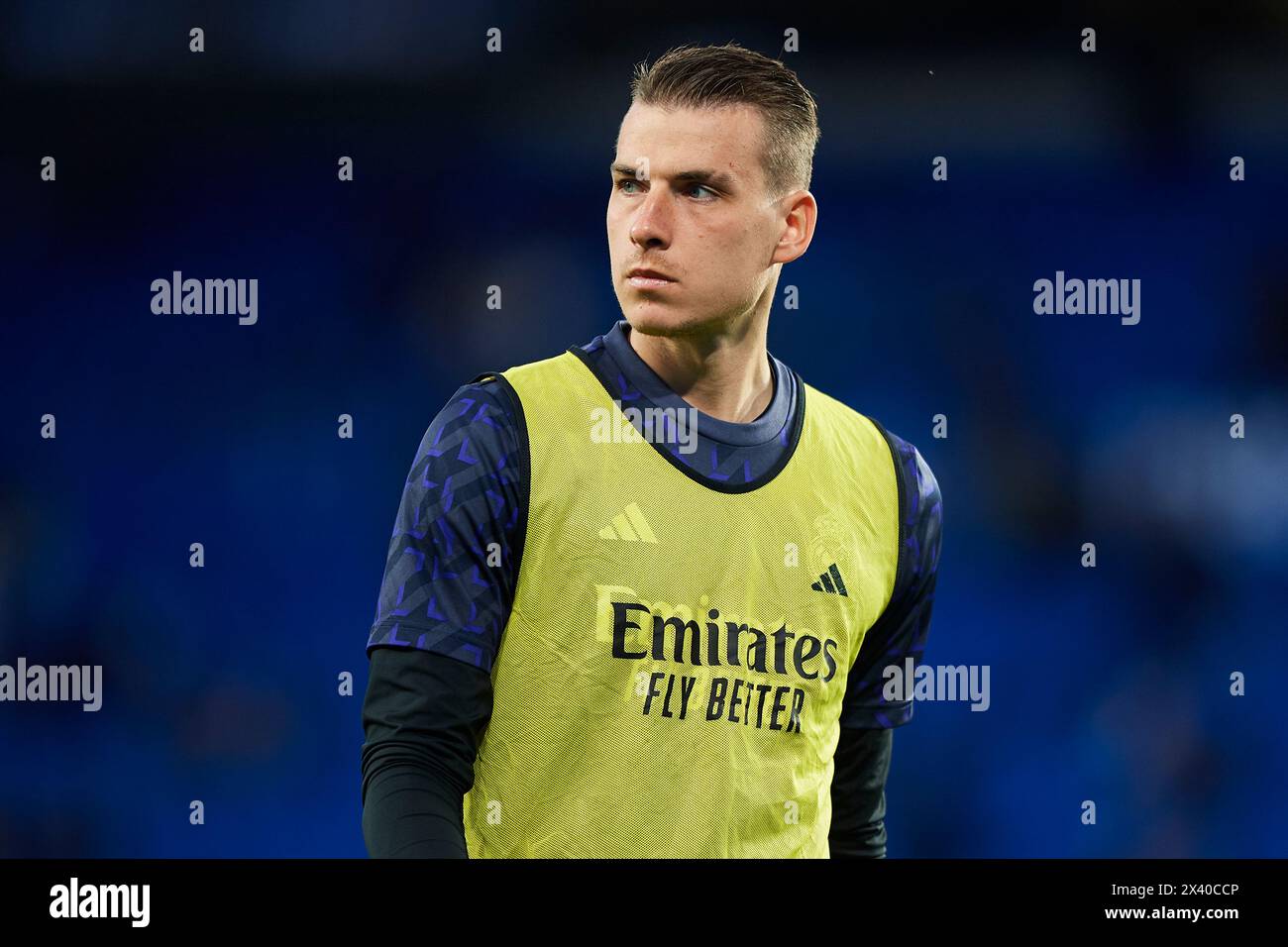 Andriy Lunin of Real Madrid CF looks on during the LaLiga EA Sports ...