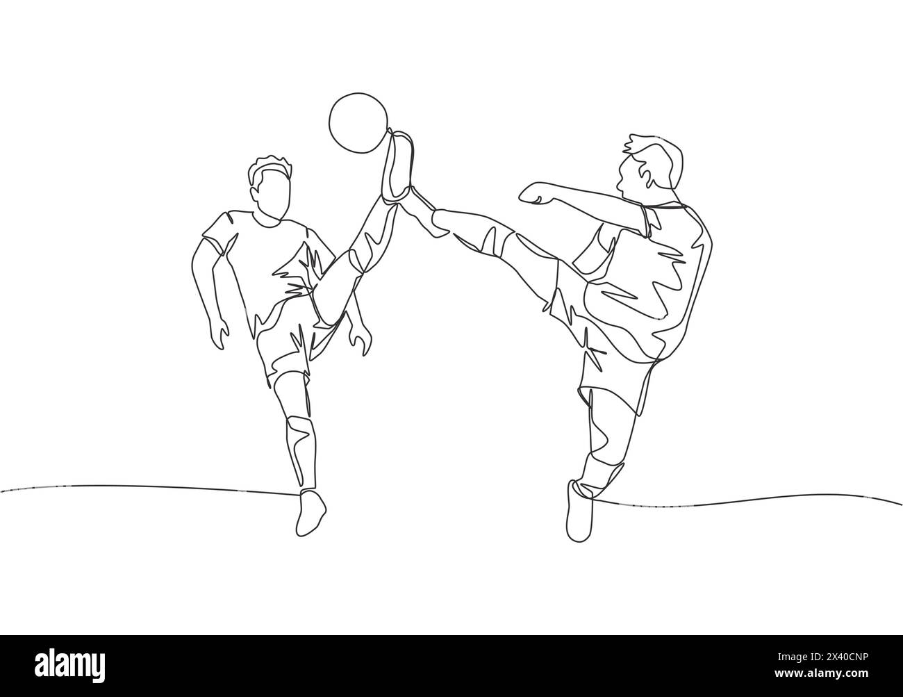 Soccer field duel Stock Vector Images - Alamy