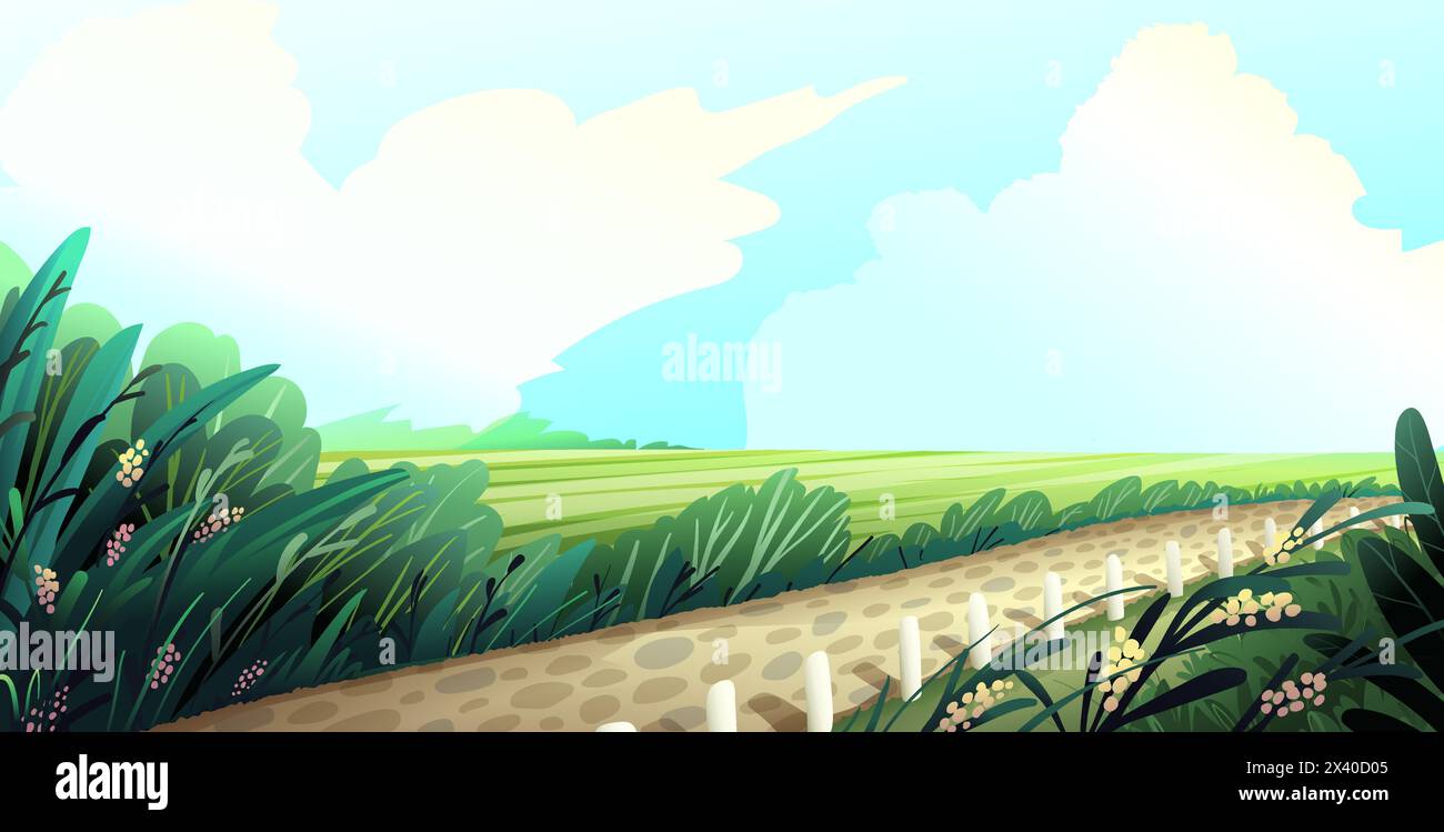 Field forest path Stock Vector Images - Alamy