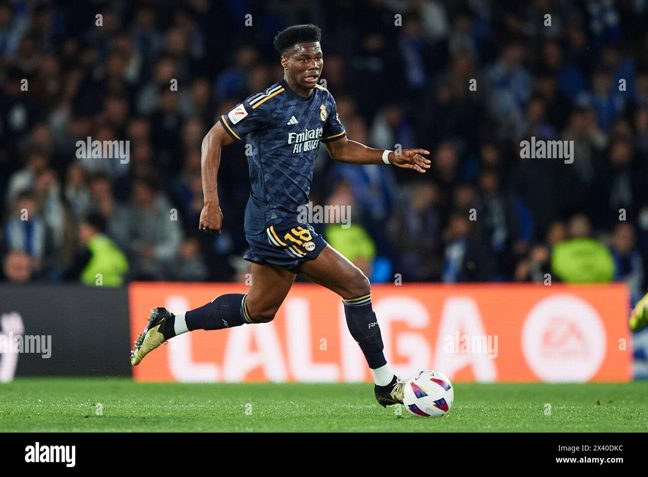 Aurelien Tchouameni of Real Madrid CF with the ball during the LaLiga ...
