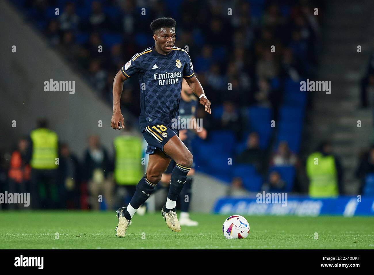Aurelien Tchouameni of Real Madrid CF with the ball during the LaLiga ...