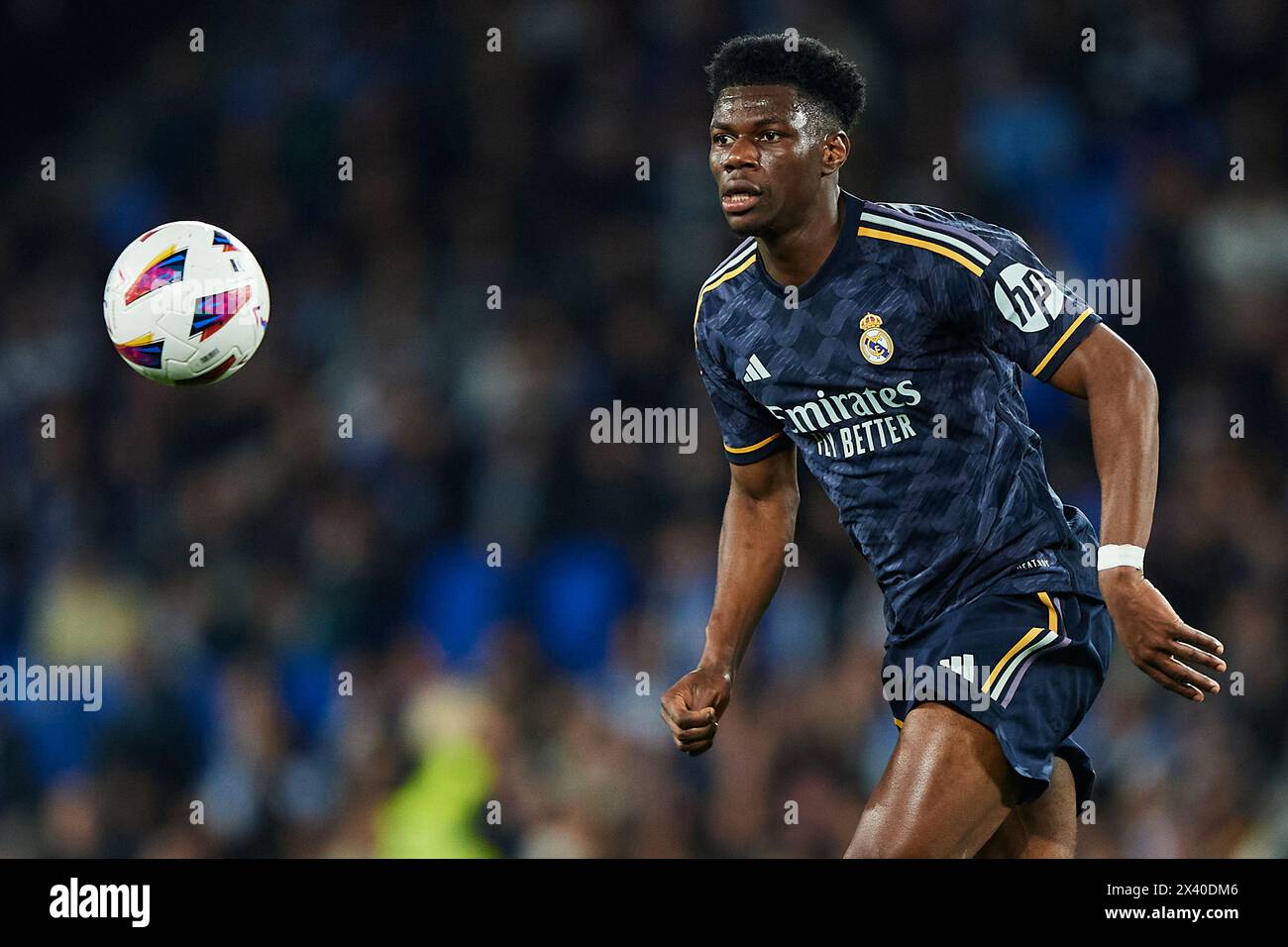 Aurelien Tchouameni of Real Madrid CF with the ball during the LaLiga ...
