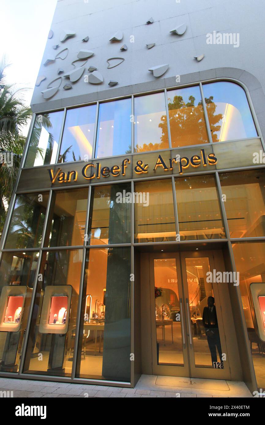 Usa, Florida, Miami, Design District. Van Cleef & Arpels Stock Photo ...