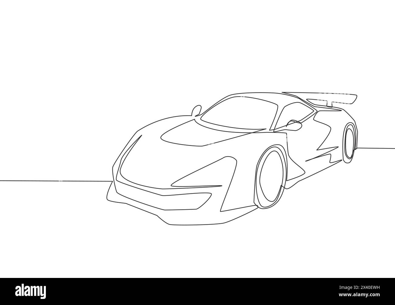 Single line drawing of racing and rallying luxury sporty car. Race ...