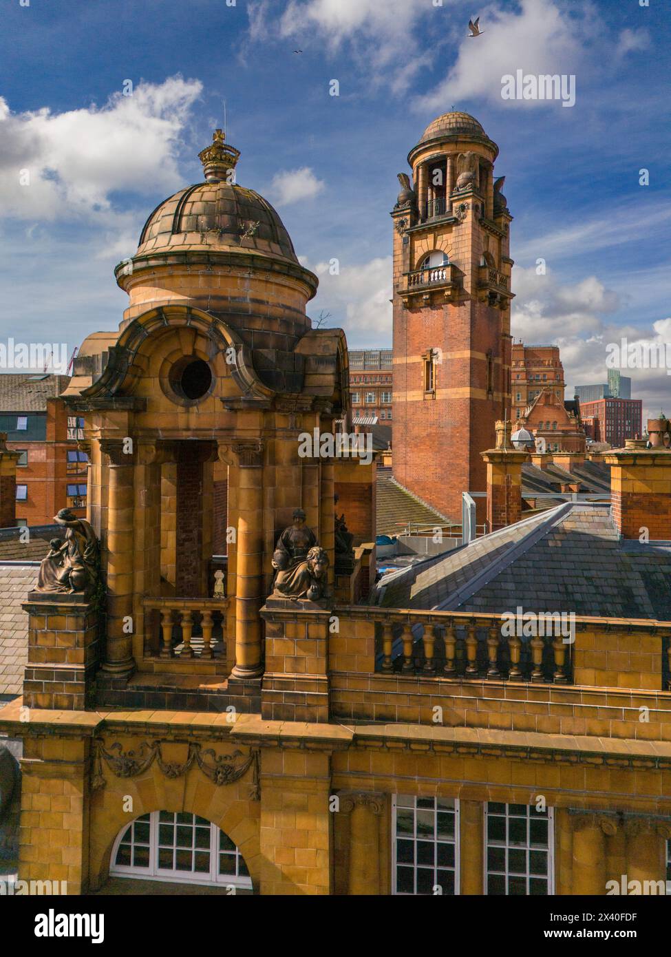 Sculptures on Rooftops in Manchester Stock Photo - Alamy