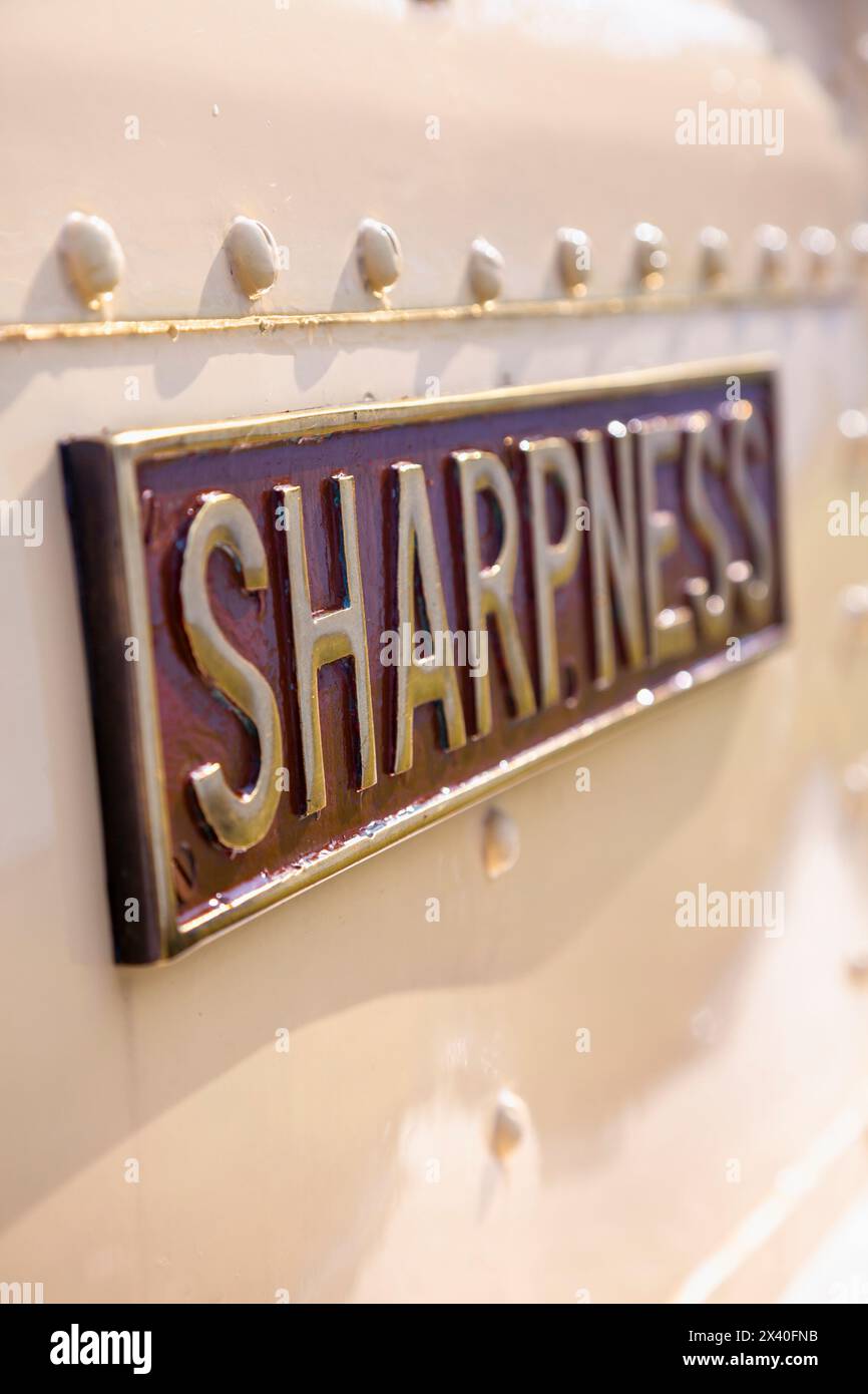 England, Northamptonshire, Braunston Marina, Detail of Narrowboat ...