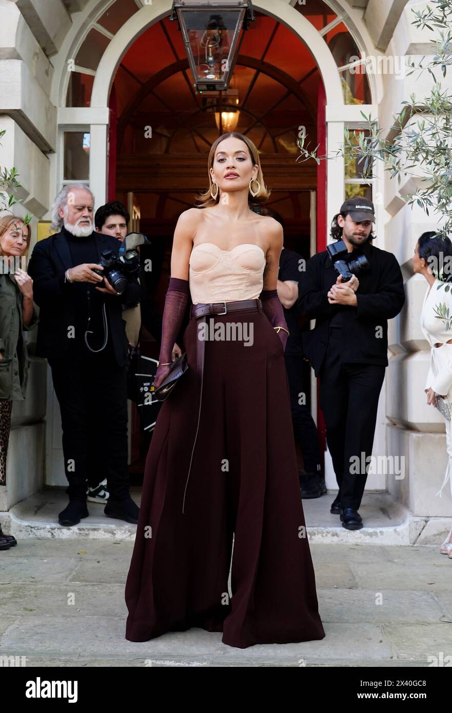 Rita Ora arrives for the official launch event for her new hair care ...