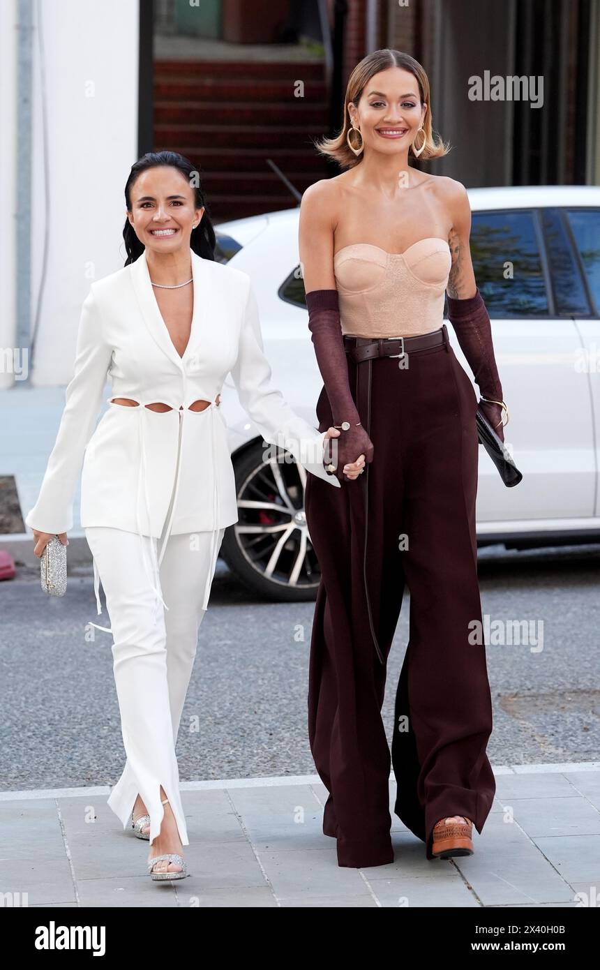 Rita Ora (right) and founder of Vida Glow, Anna Lahey arrive for the ...