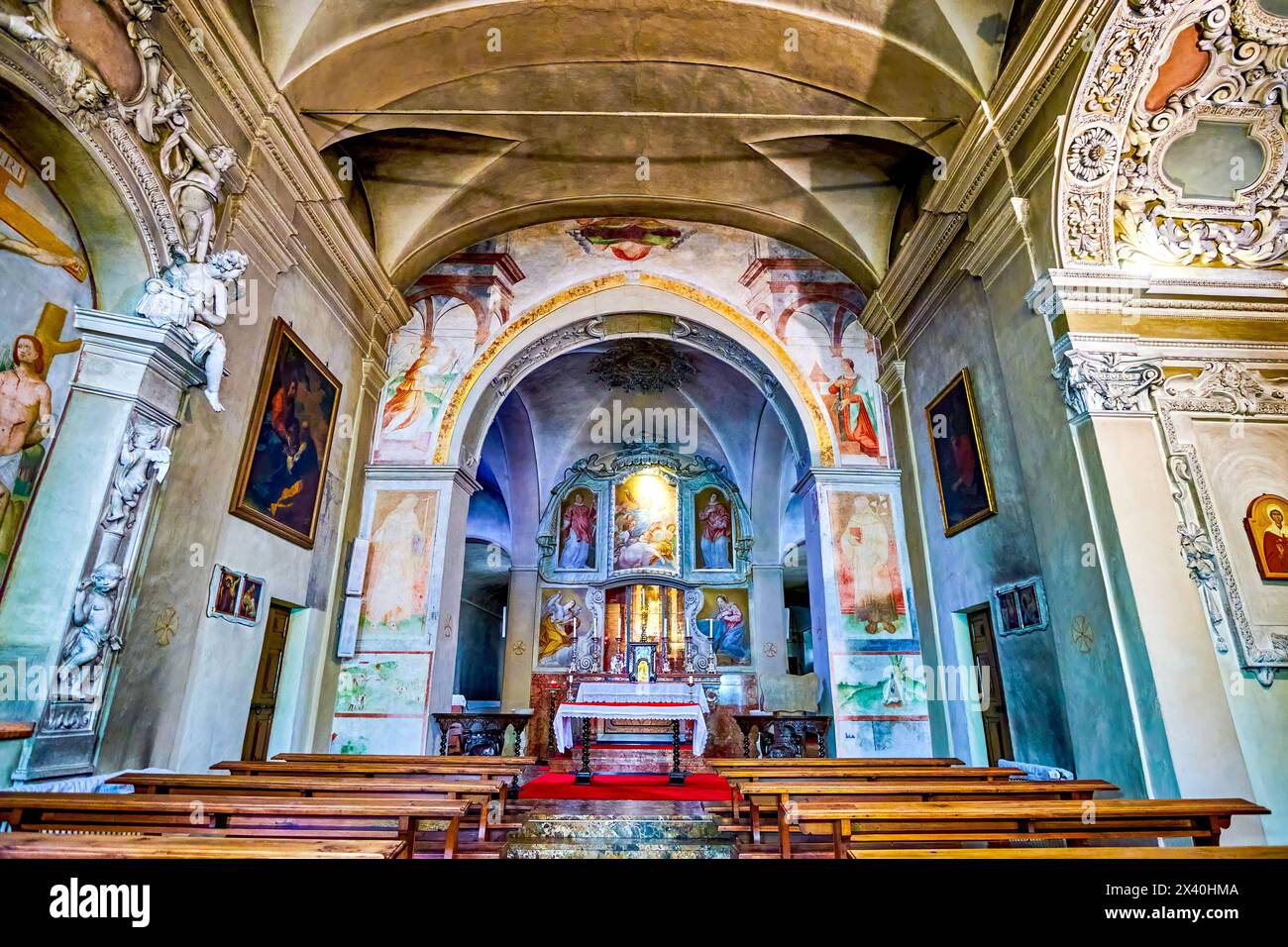 LUGANO, SWITZERLAND - MARCH 18, 2022: The Interior with Altar of Santa ...