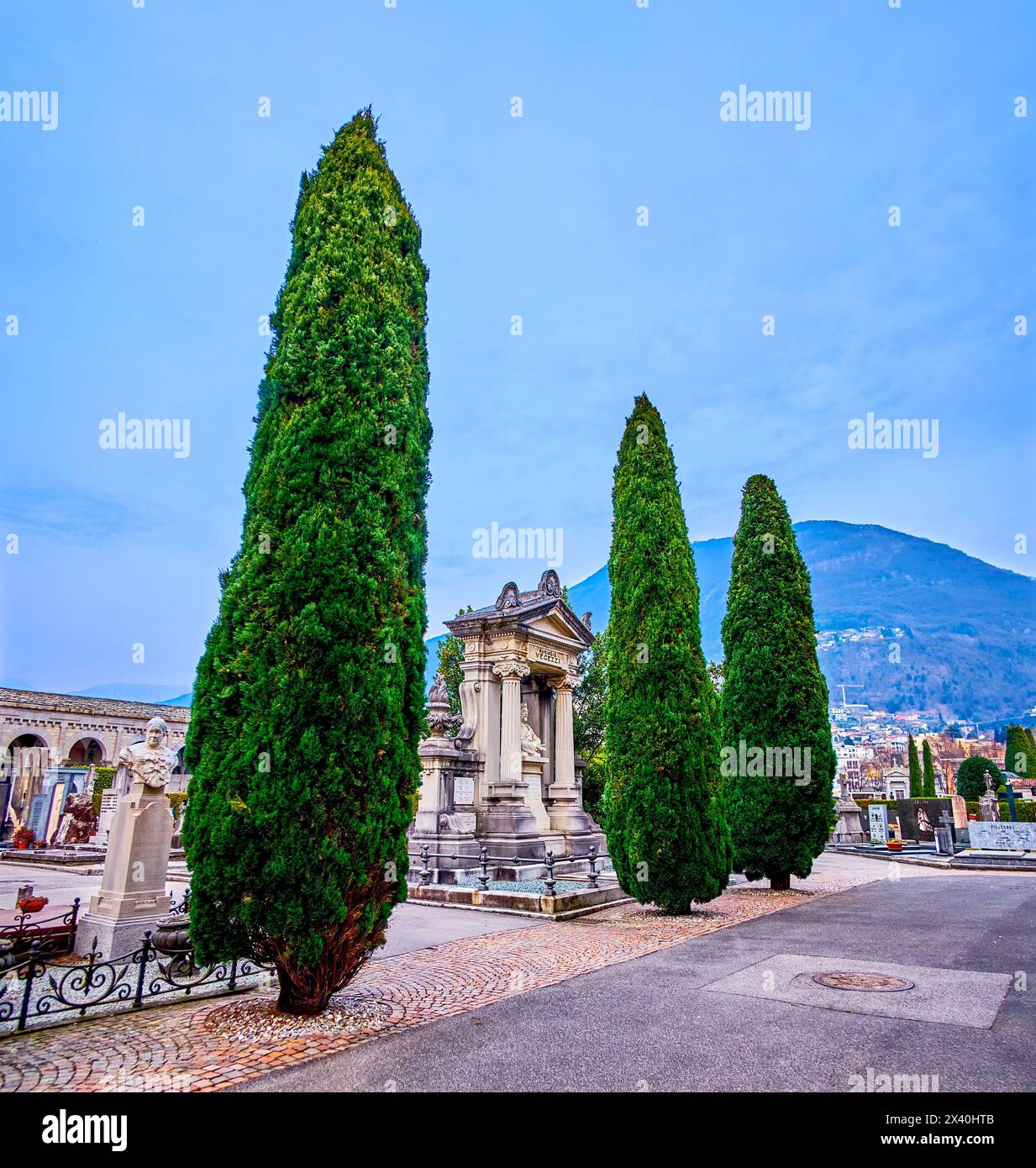 LUGANO, SWITZERLAND - MARCH 18, 2022: Monumental Cemetery in the city's ...