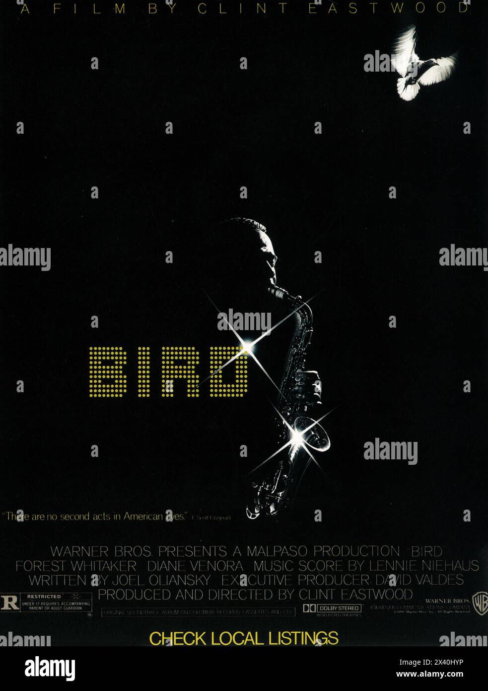 1988 BIRD original movie poster, dir Clint Eastwood, biography about ...
