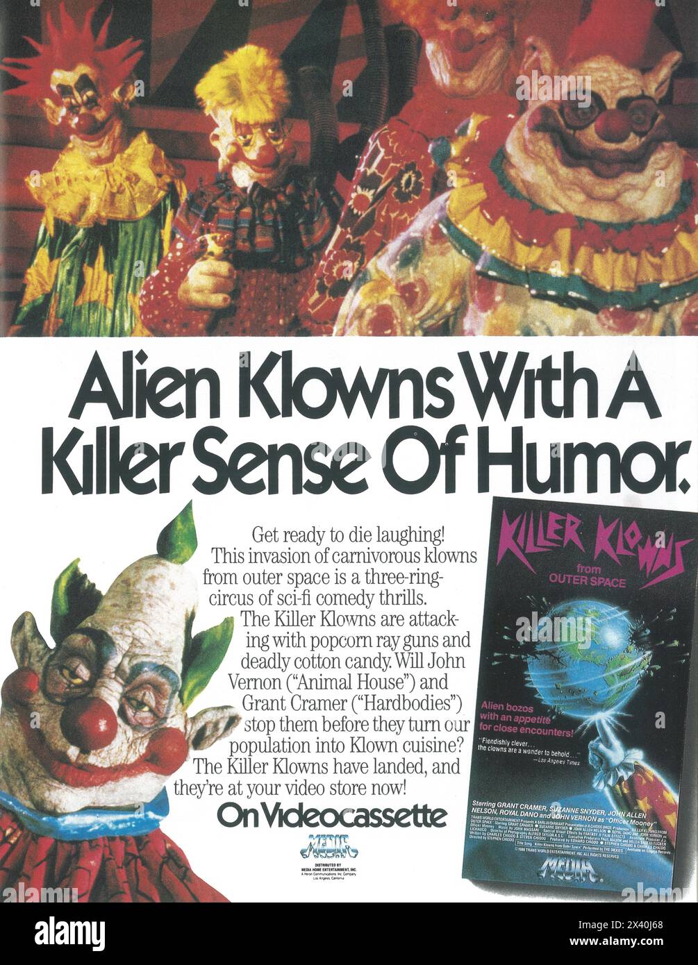1988 "KILLER KLOWNS FROM OUTER SPACE" MOVIE PROMO AD, Directed by ...
