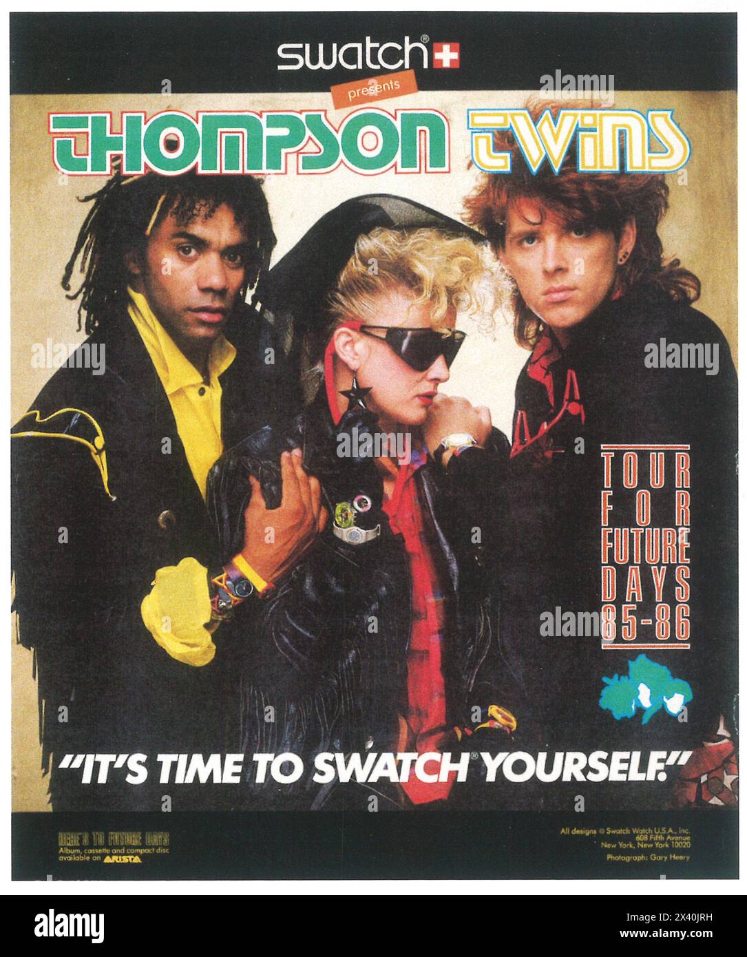 1987 Swatch ad with Thompson Twins - it's time to Swatch yourself Stock ...