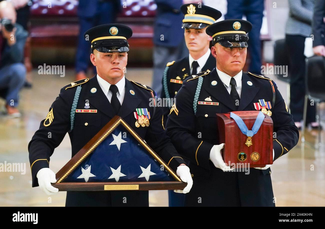 Washington, United States. 29th Apr, 2024. A military honor guard ...