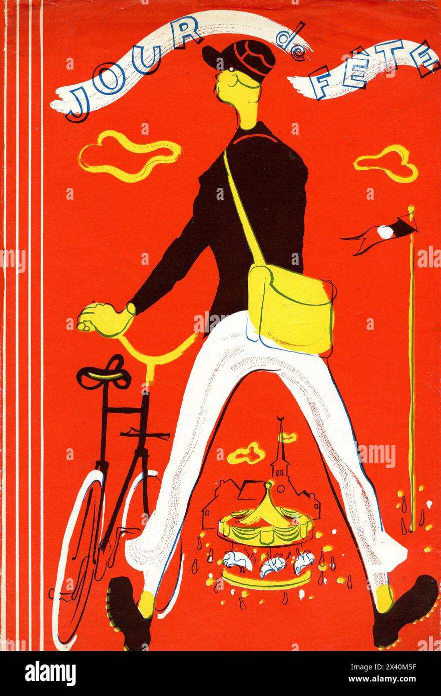 Artwork from a Promotional Brochure for JOUR DE FETE 1949 starring ...