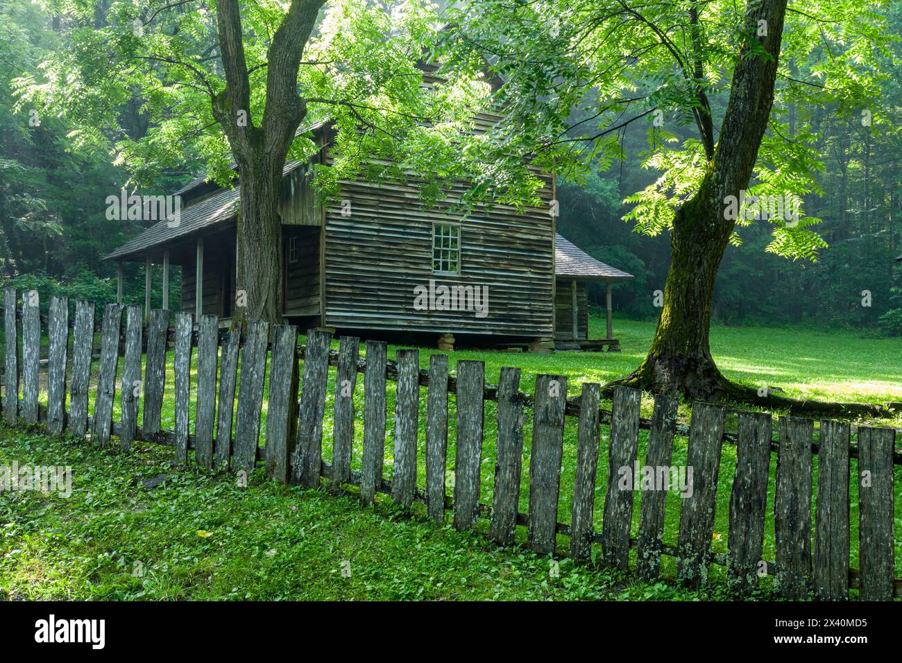 Tipton Cabin in Cades Cove in the Great Smoky Mountains, Tennessee, USA ...