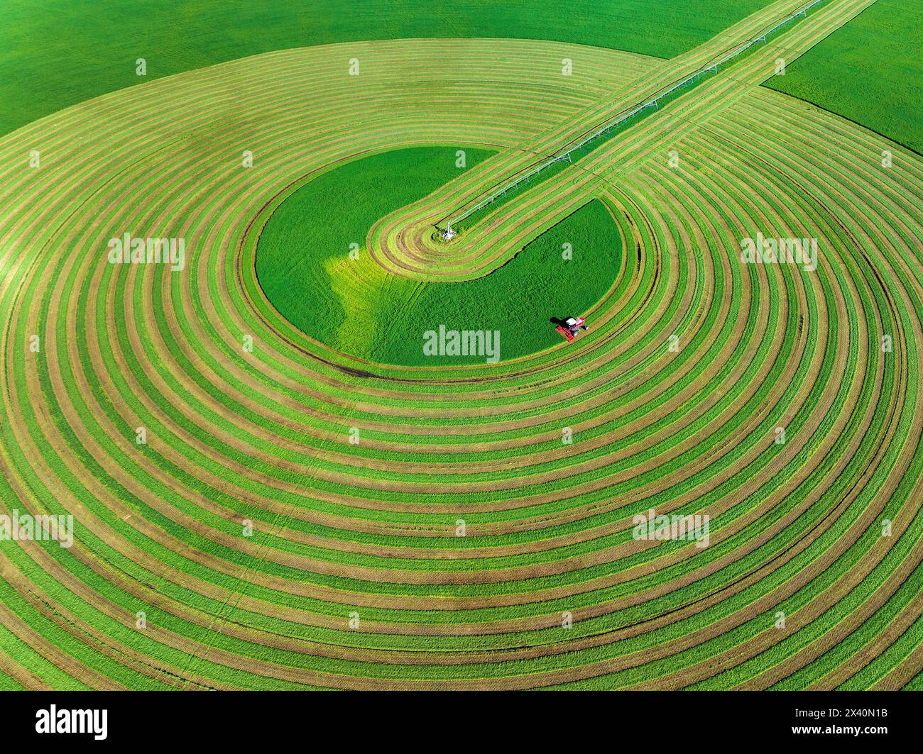 Aerial view circular agriculture farm hi-res stock photography and ...